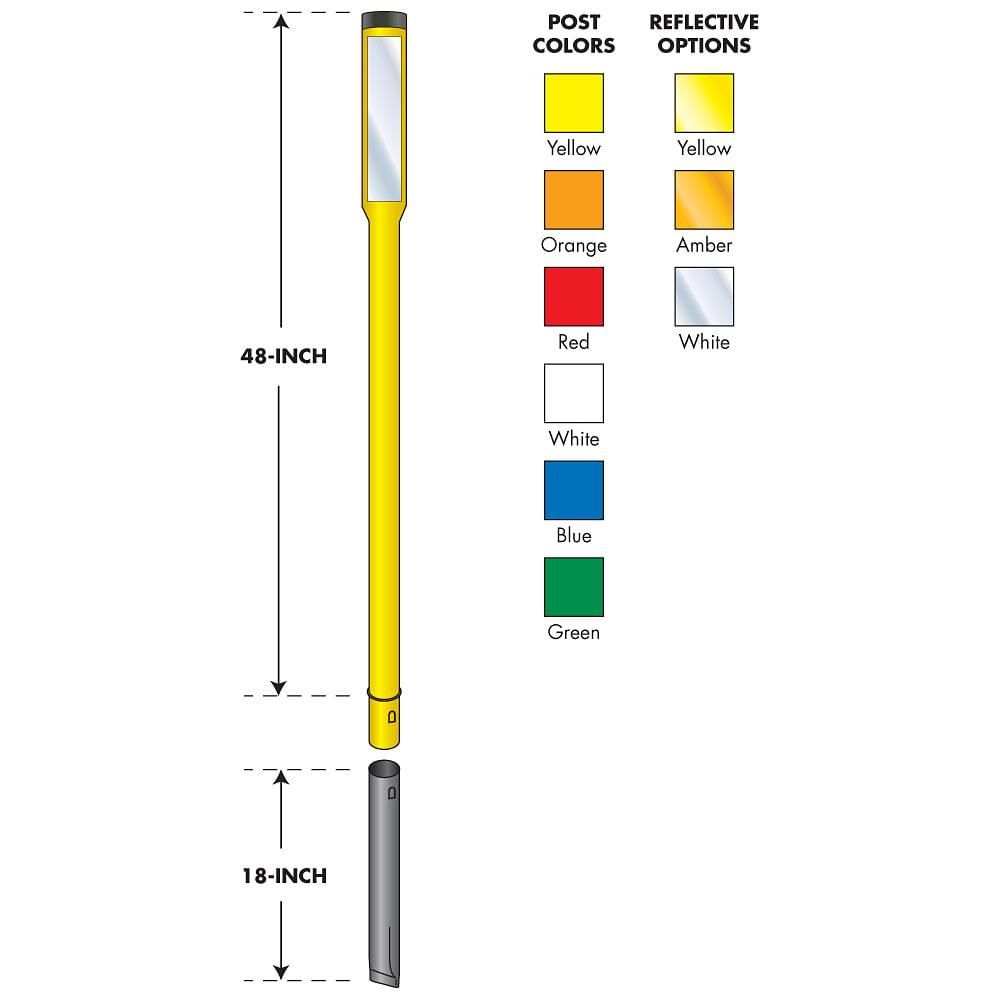 Soil Anchor Flat Top Guide Post Delineator – ParkingZone